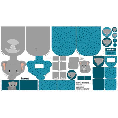Swafing Canvas Panel DIY-Set Tierbeutel Elefant by Käselotti