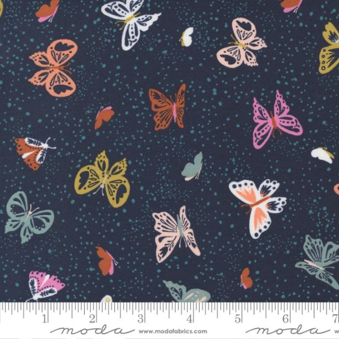 Moda Fabrics Songbook A New Page Flutter Navy