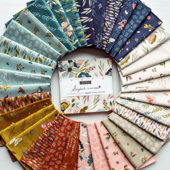 Moda Fabrics Songbook A New Page Flutter Navy